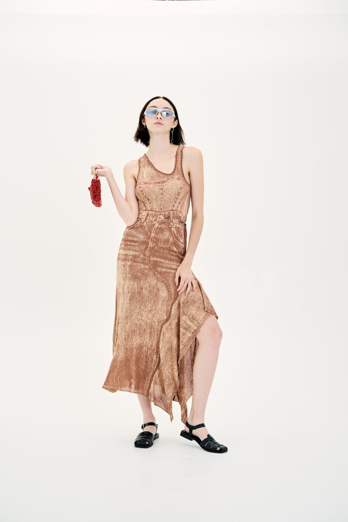 PEONY FAKE DENIM SHEER MAXI TANK DRESS– PH5